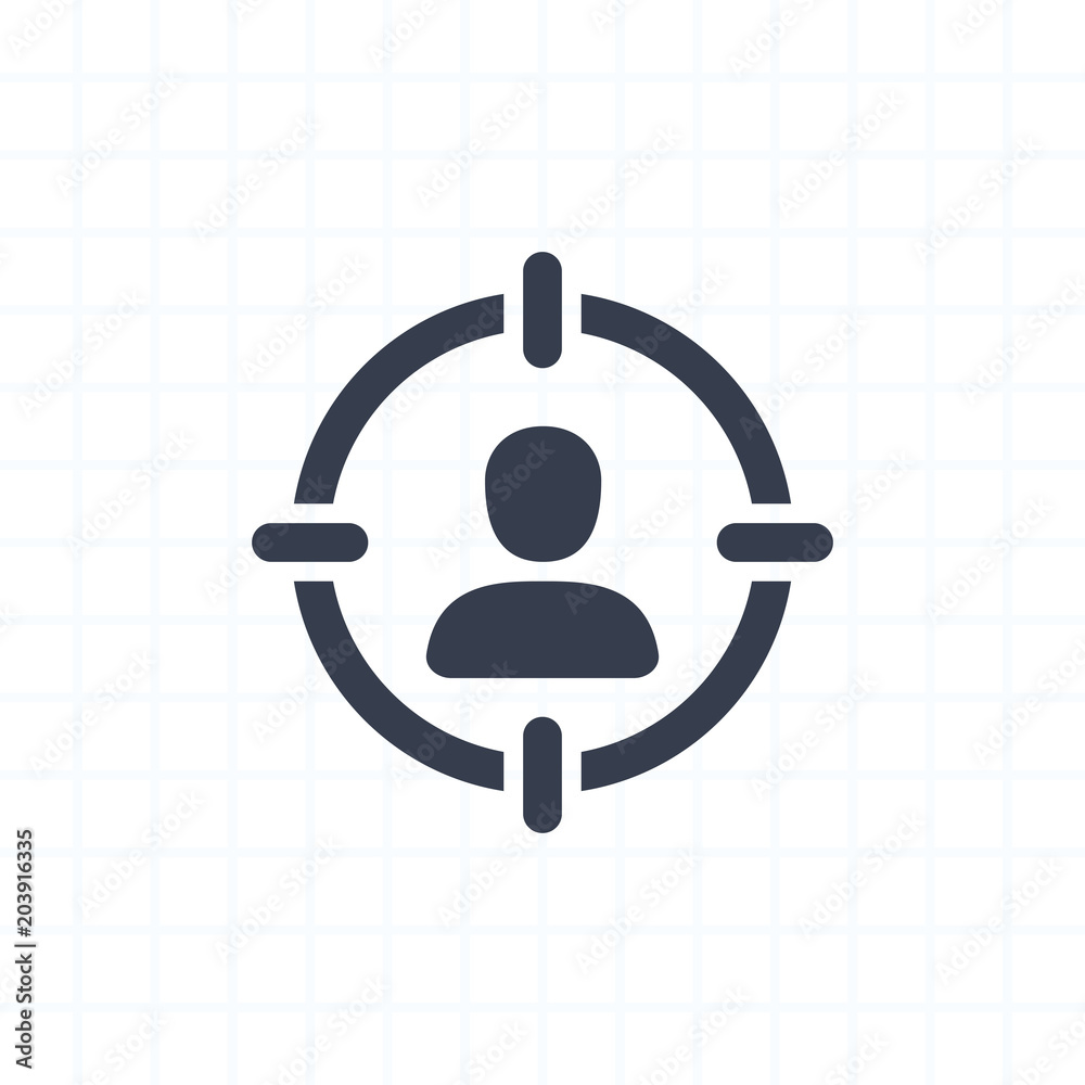 Target On Person - Cropped Icons: . A professional, pixel-perfect icon ...
