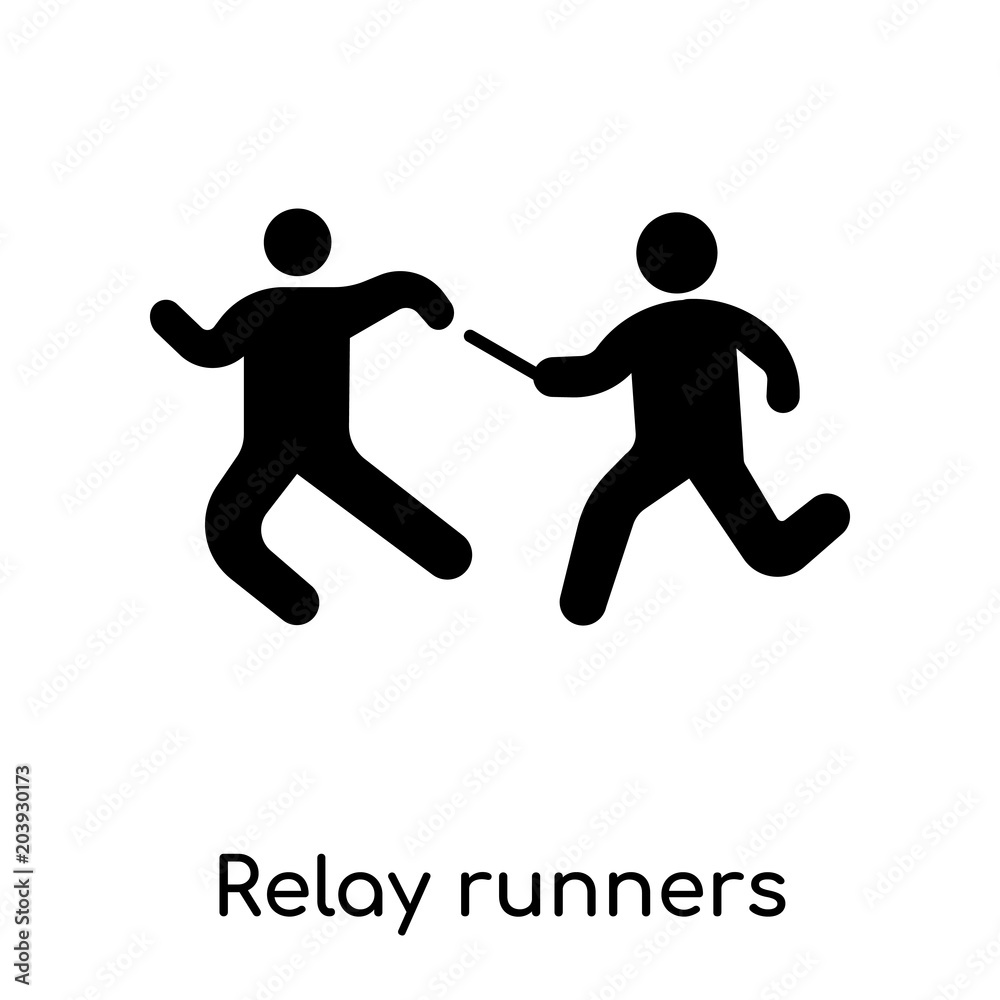 Relay runners icon isolated on white background Stock Vector | Adobe Stock