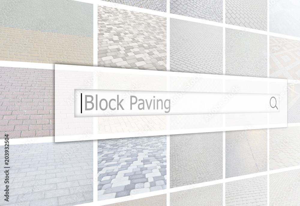 Visualization of the search bar on the background of a collage of many ...