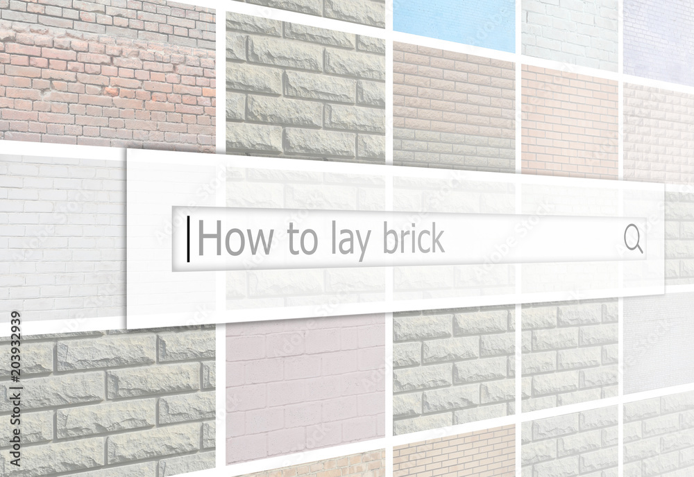 Visualization of the search bar on the background of a collage of many ...