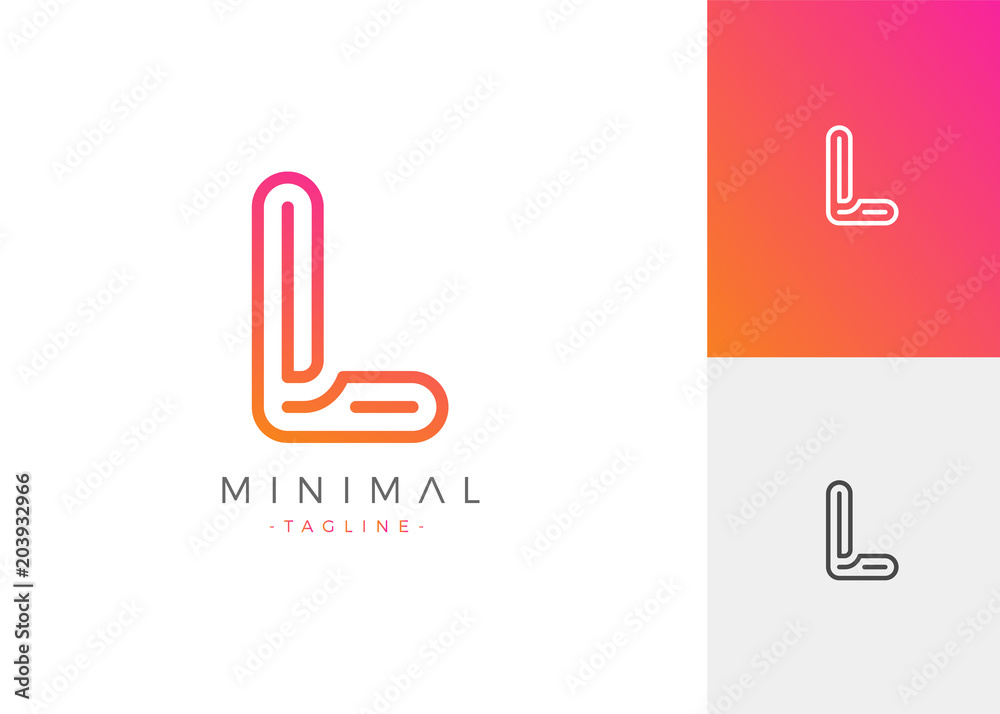 Minimal Line Letter Initial L Logo Design Template. Vector Logo ...