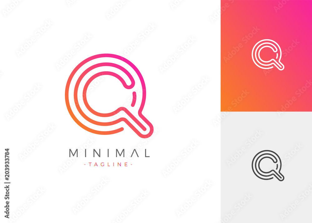 Minimal Line Letter Initial R Logo Design Template. Vector Logo ...