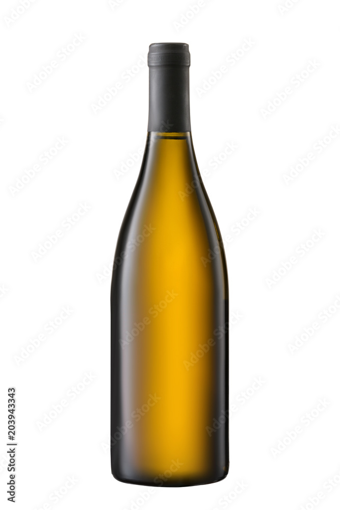 Front view white wine blank bottle isolated on white background Stock ...