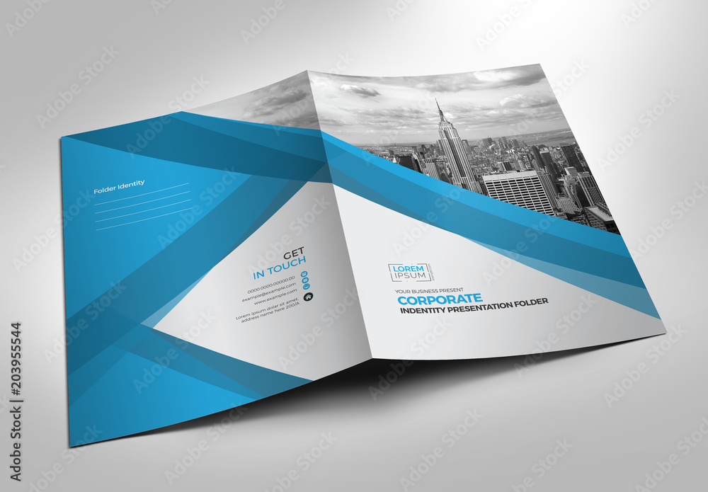 Blue Presentation Folder Layout Stock Template | Adobe Stock