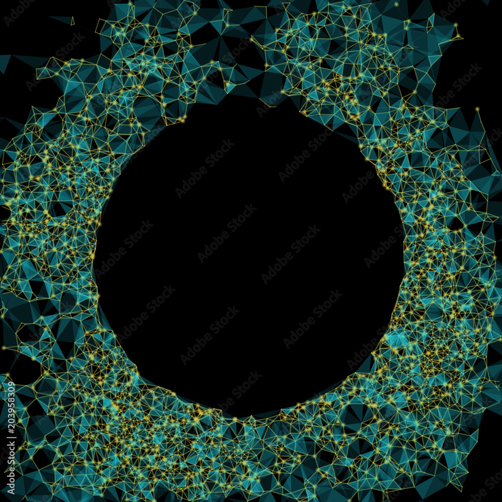 Vecteur Stock Circle pattern with network line pattern. Concept of ...