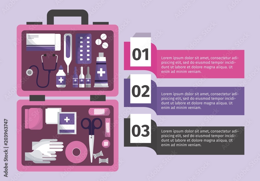 Illustrated Medical Infographic in Purple Stock Template | Adobe Stock