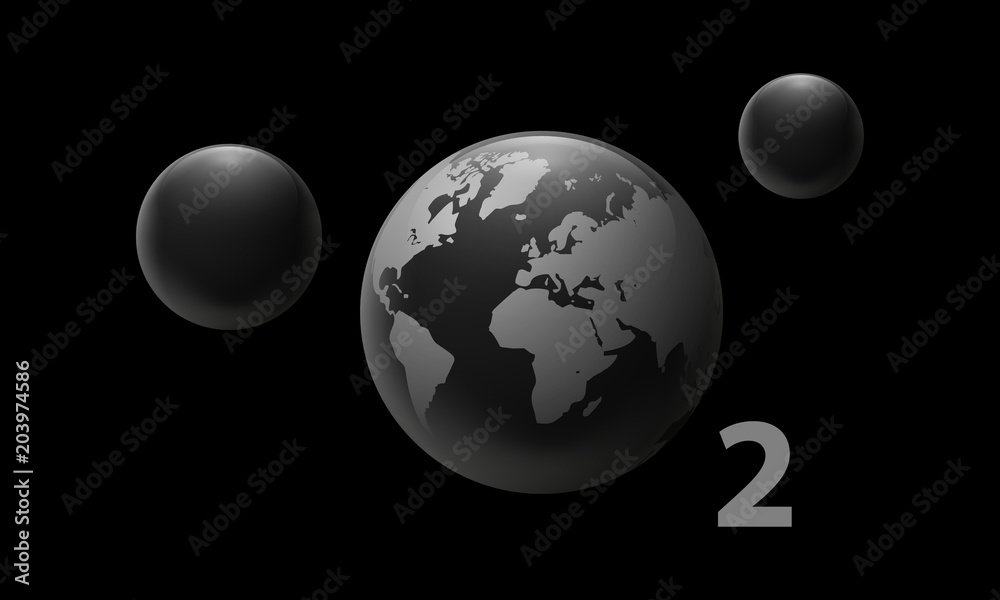 O2 oxygen with Earth planet concept logo vector icon. 3d illustration ...