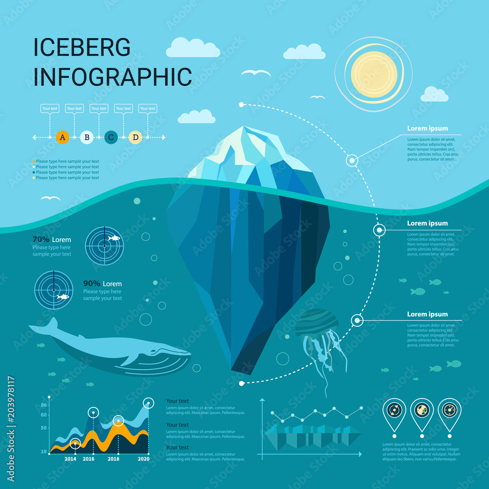 Iceberg Infographics Stock Vector | Adobe Stock