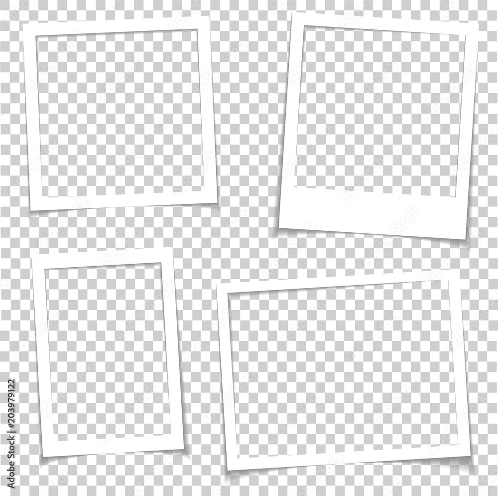 Photo frames with realistic drop shadow vector effect isolated. Image ...