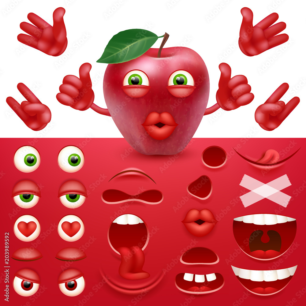 Emoji, smiley creator from apple. Collection of details for creating ...