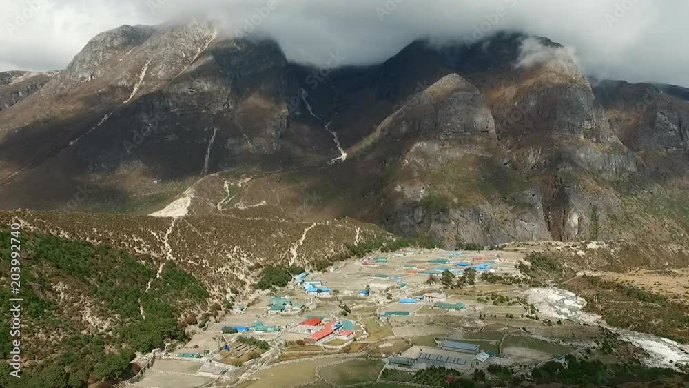 Everest basecamp trek view - Thame and its neighbouring Thameteng ...