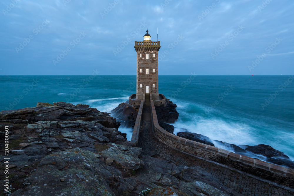 Kermorvan lighthouse, Le Conquet, most western part of France, Bretagne ...