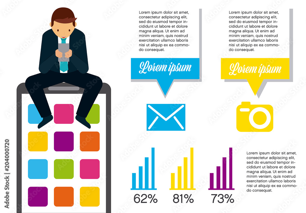 Illustrated Statistics Infographic Stock Template | Adobe Stock