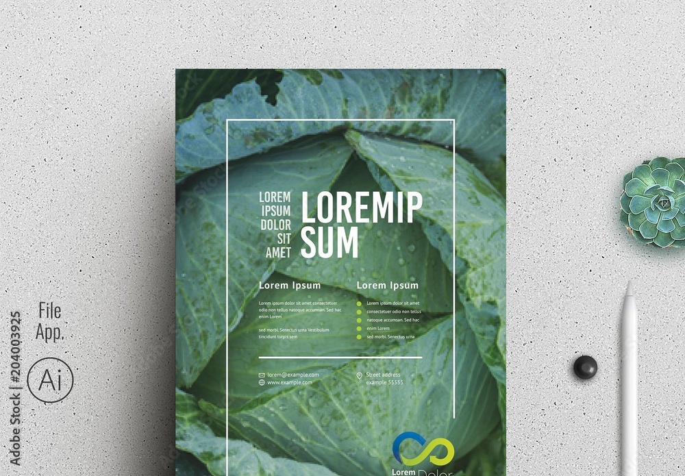 Flyer Layout with Full Bleed Image Area Stock Template | Adobe Stock