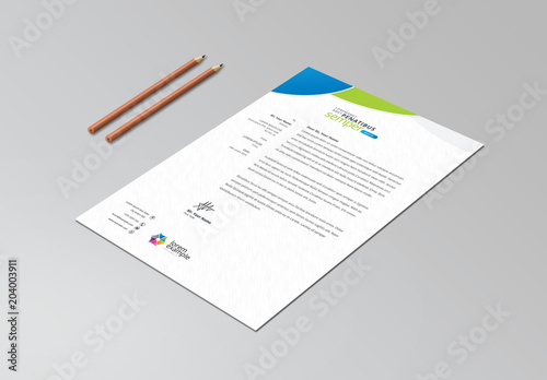 Letterhead Layout with Circular Designs Stock Template | Adobe Stock