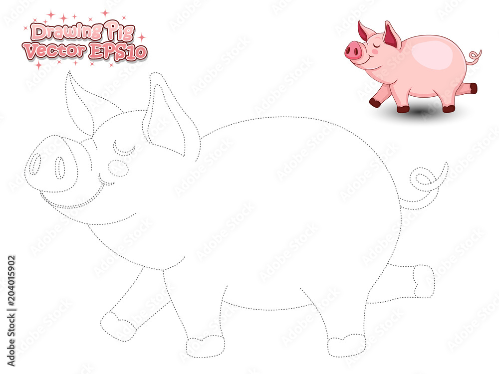 How To Draw A Cute Cartoon Pig