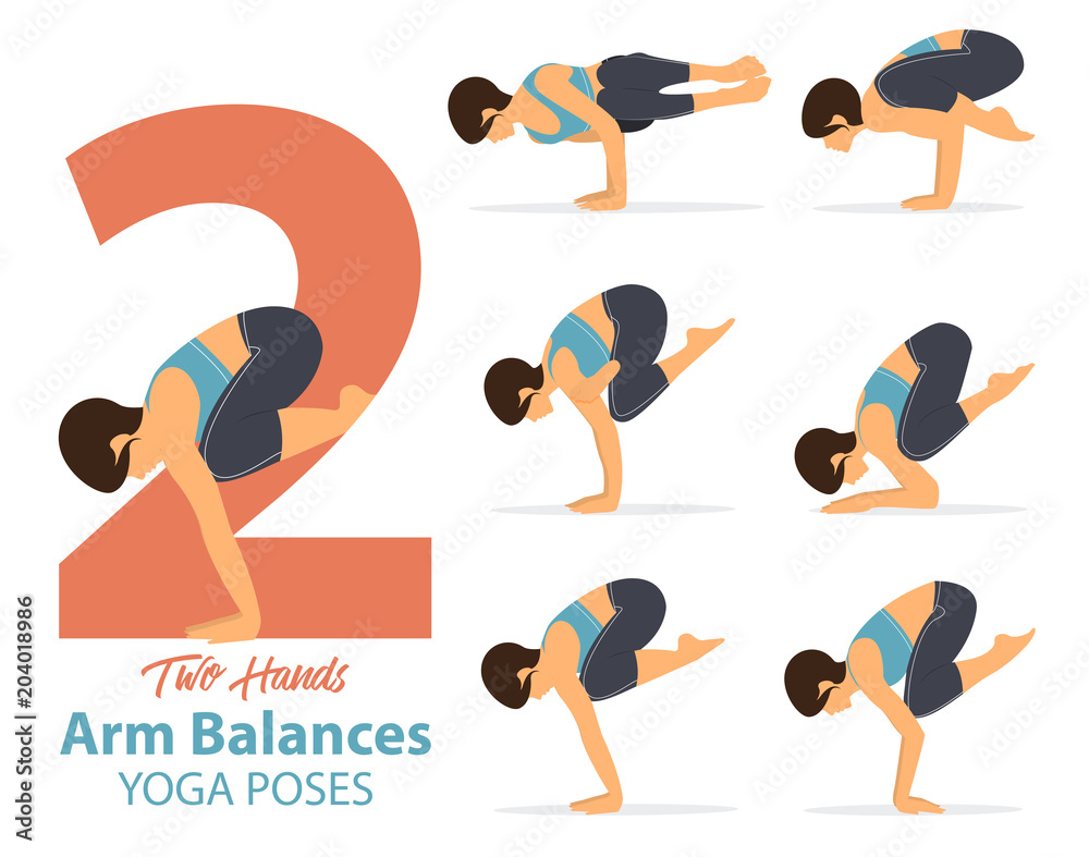 A set of yoga postures female figures for Infographic 6 Yoga poses for ...