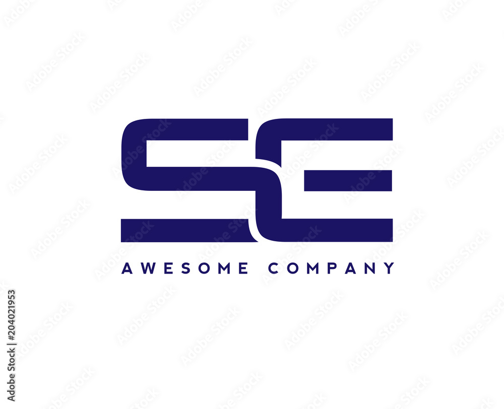 creative Letter SE logo design elements. simple letter S and E letter ...