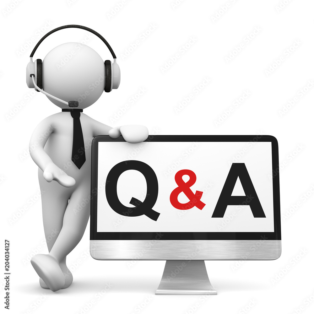 omino 3d con Domanda e Risposta Stock Illustration | Adobe Stock