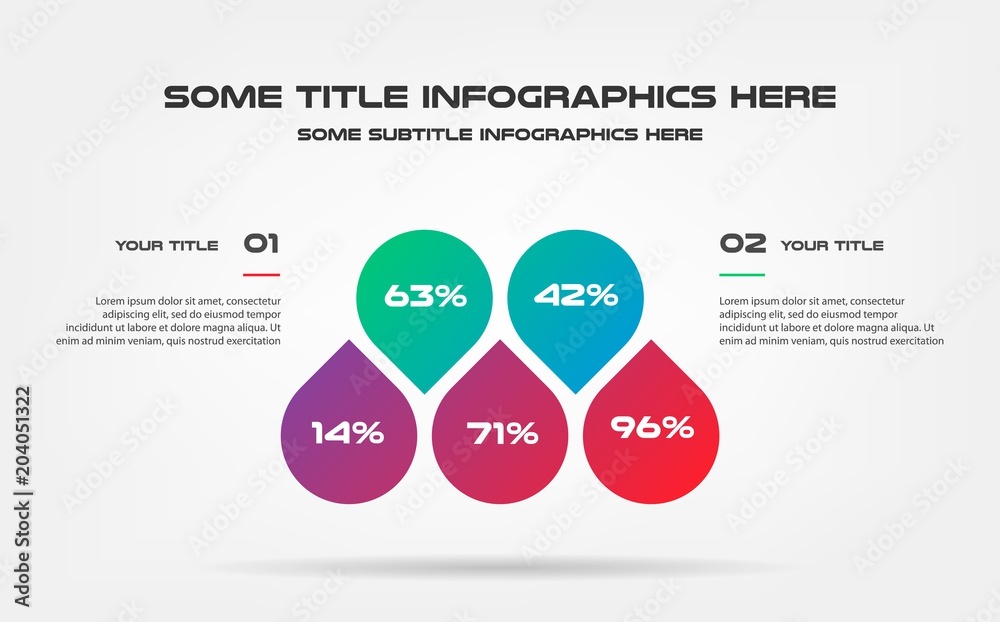 Chart of percentage infographics. Element of graph, diagram with ...