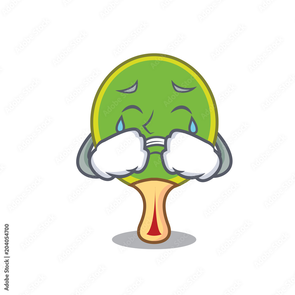 Crying ping pong racket mascot cartoon Stock Vector | Adobe Stock