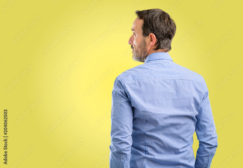 Handsome middle age man backside, rear view Stock Photo | Adobe Stock