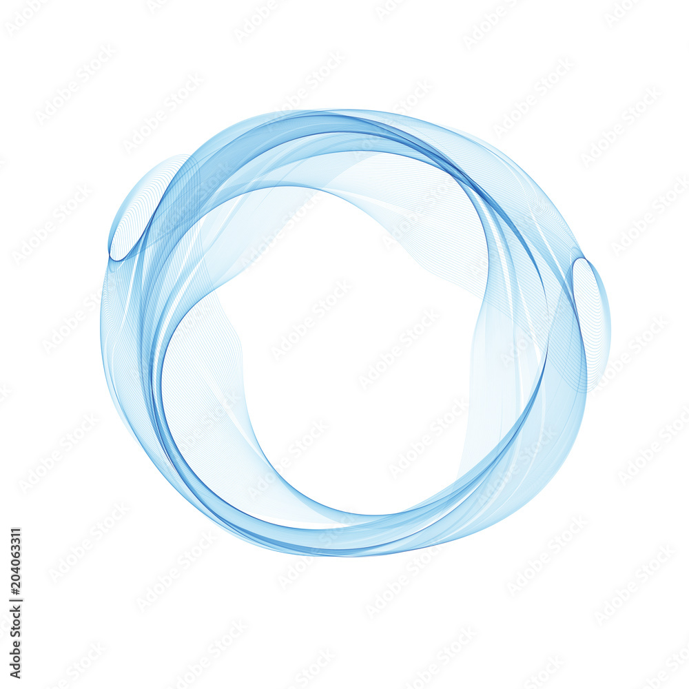 Abstract vector background, round blue transparent ring. Circle shape ...