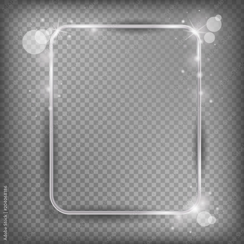 The silver sparkling square frame on a transparent background. Shiny ...