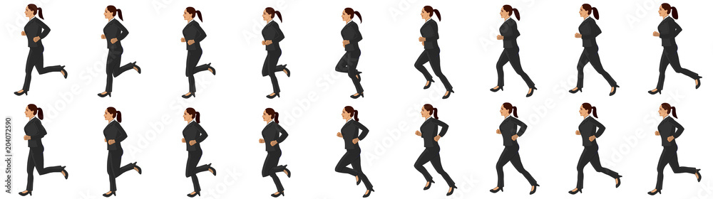 Business woman running animation sprite sheet, loop animation Stock ...