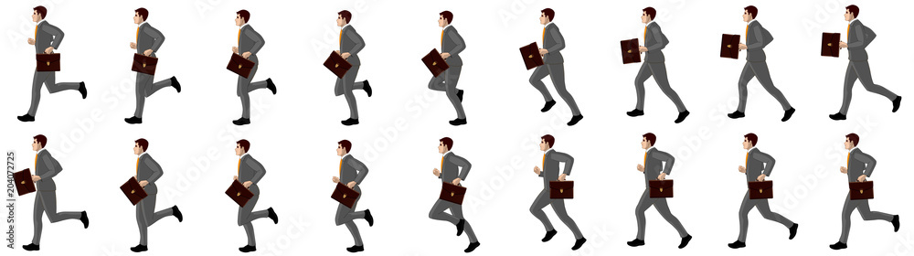 Business man running animation sprite sheet, loop animation Stock ...