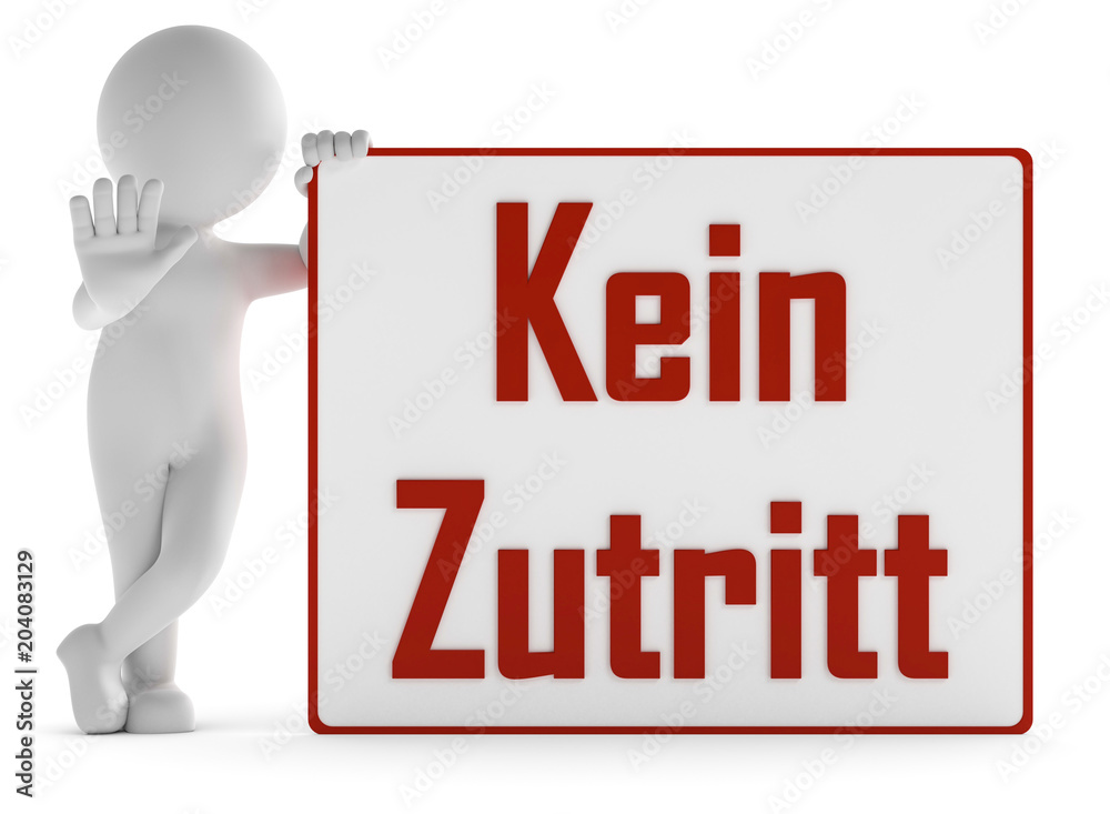 3d Männchen kein Zutritt Stock Illustration | Adobe Stock