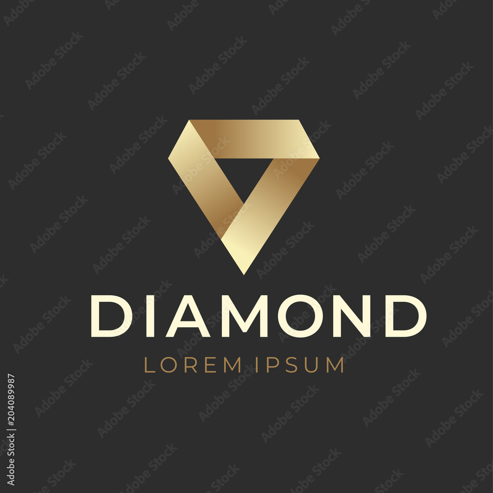 Geometric Creative Diamond Logo Concept. Vector illustration Stock ...