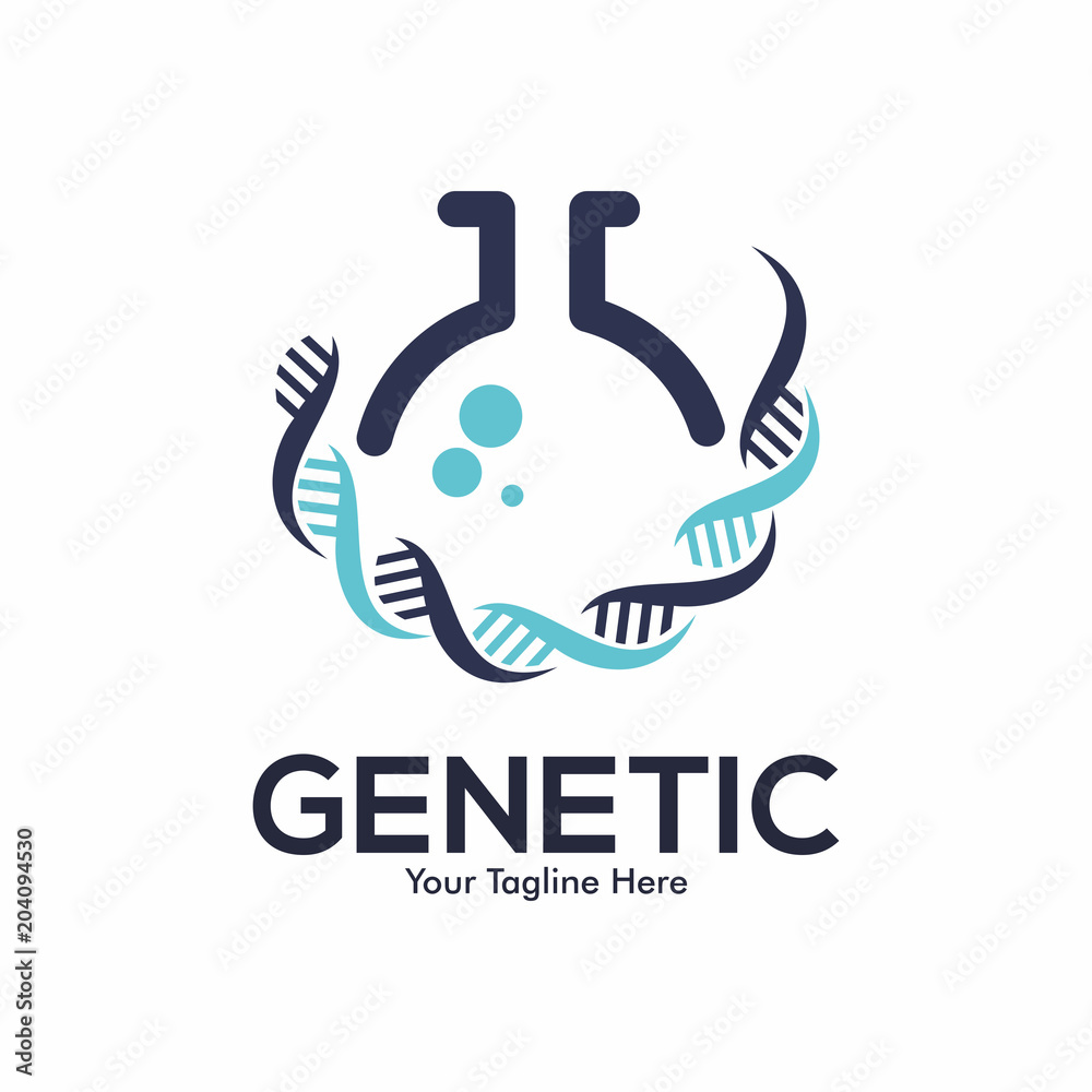 Genetic Lab Logo Vector Element Symbol Stock Vector | Adobe Stock