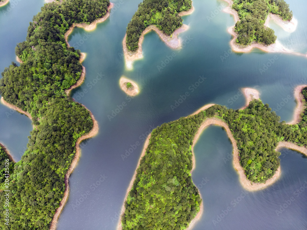 Aerial View of Thousand Island Lake. Bird View of Freshwater Qiandaohu ...