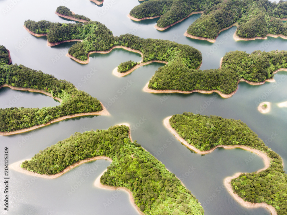 Aerial View of Thousand Island Lake. Bird View of Freshwater Qiandaohu ...
