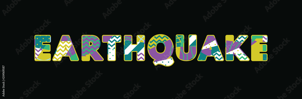 Earthquake Concept Word Art Illustration Stock Vector | Adobe Stock
