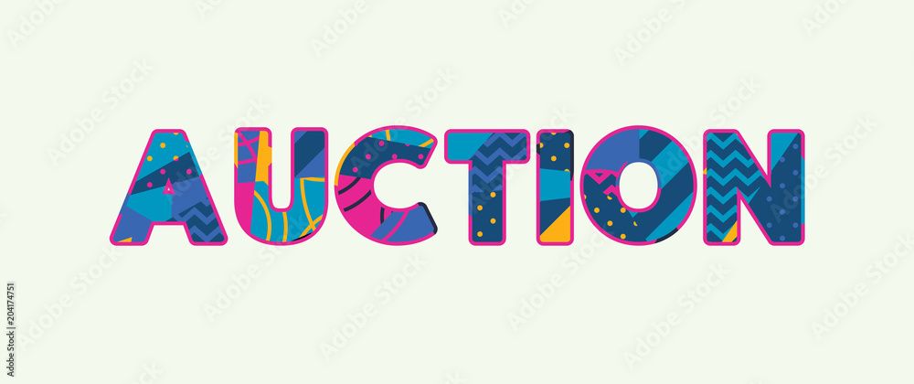Auction Concept Word Art Illustration Stock Vector | Adobe Stock