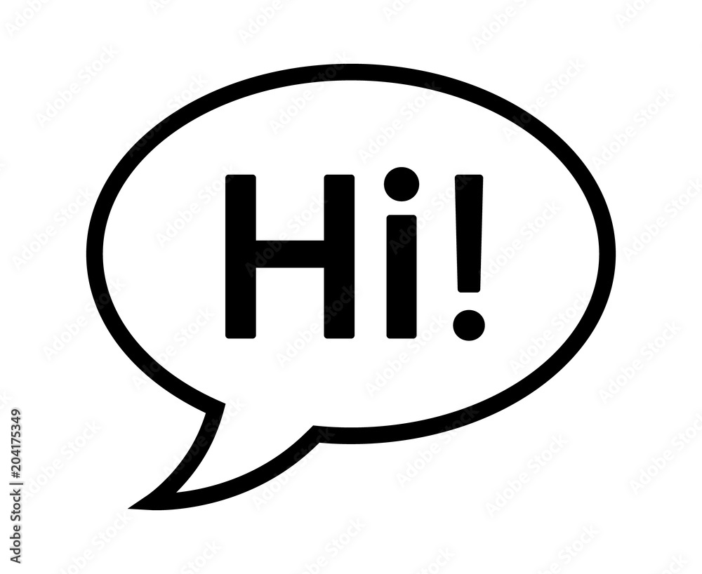 Cartoon Speech Bubble Or Dialogue Balloon With The Word Hi Greeting Cartoon Speech Bubble Or Dialogue Balloon With The Word Hi Greeting
