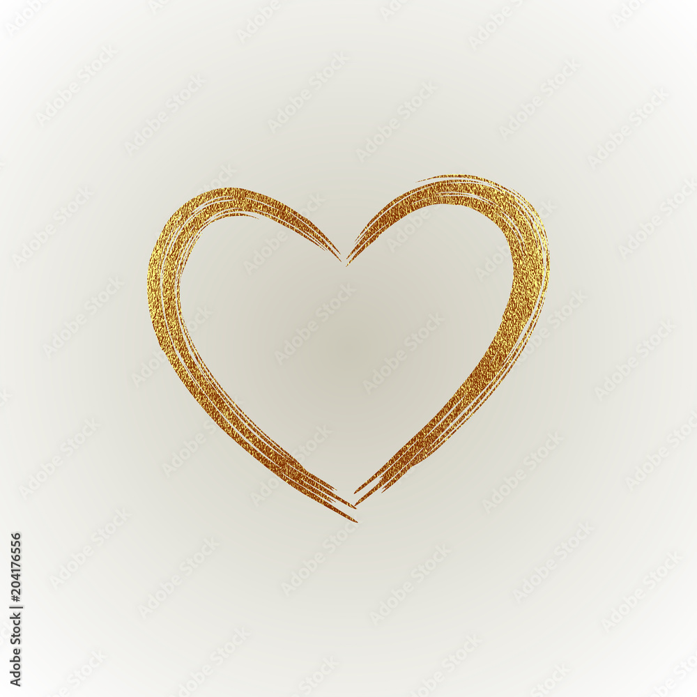 Gold Heart . Grunge stamps. Love shape for your design. Stock Vector ...