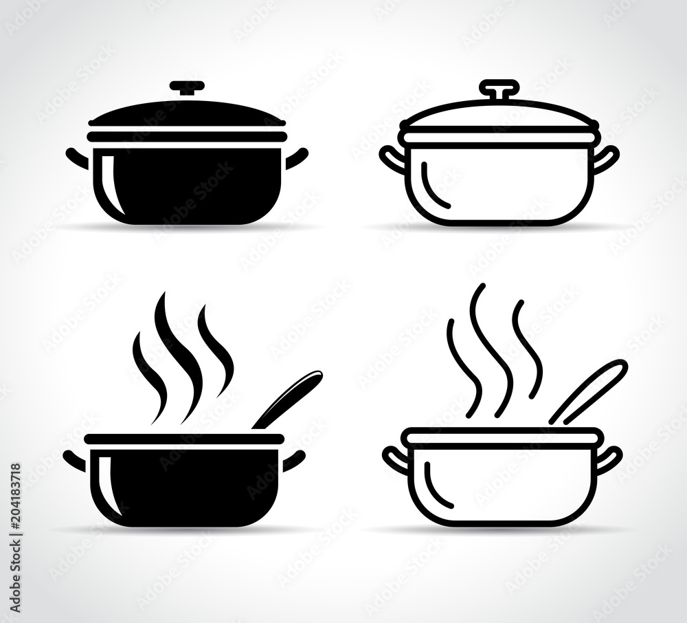 pot icons on white background Stock-Vektorgrafik | Adobe Stock