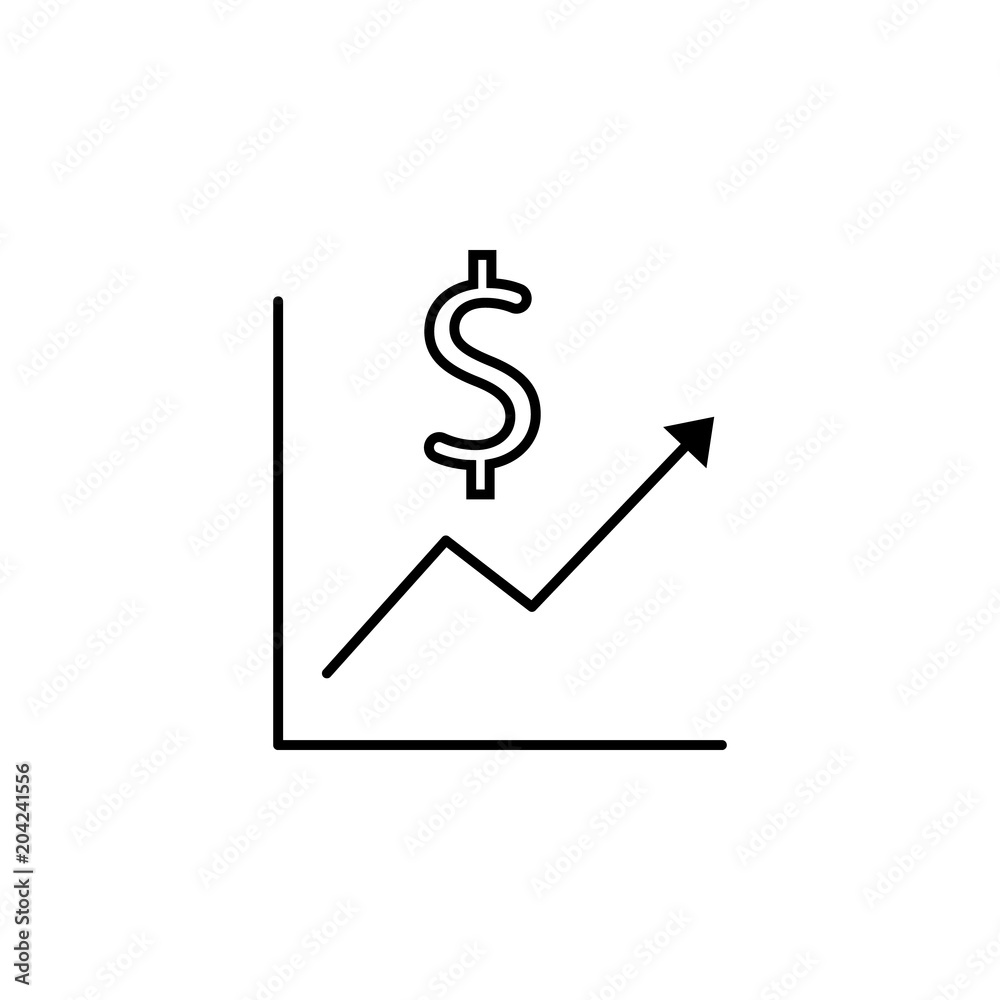 Devaluation and inflation. Currency growth vector icon Stock Vector ...