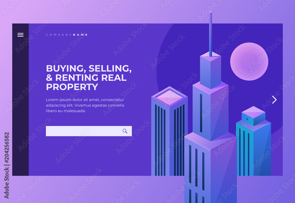 Homepage. Header for website and mobile website. Building and selling ...