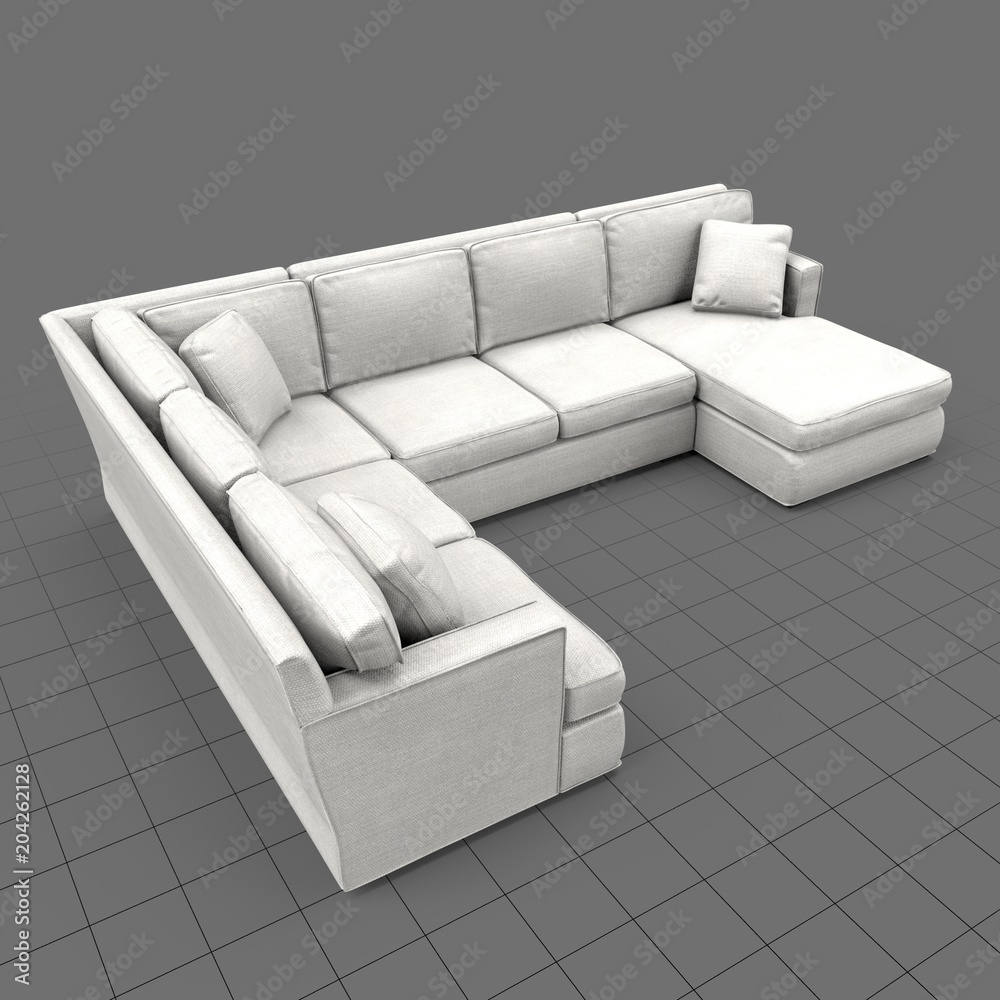 Sectional sofa Stock 3D asset | Adobe Stock