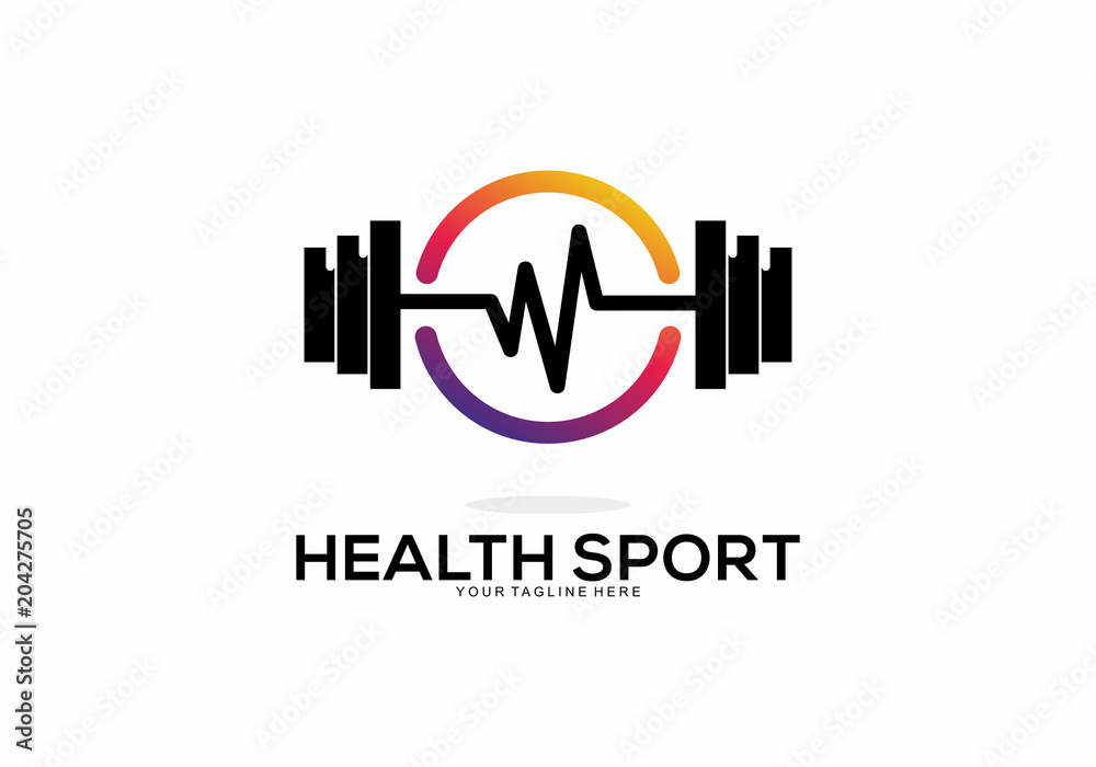 Health Sport Logo Vector Element Symbol Stock Vector | Adobe Stock