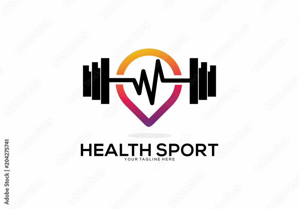 Health Sport Logo Vector Element Symbol Stock Vector | Adobe Stock