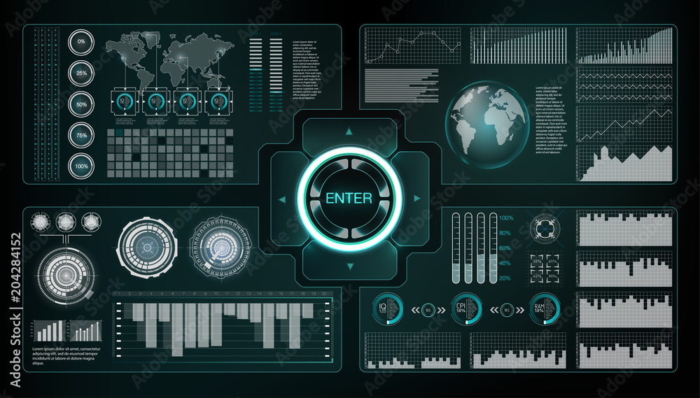 HUD style. Big hud sets. Vector science abstract. Vector illustration ... HUD style. Big hud sets. Vector science abstract. Vector illustration ...