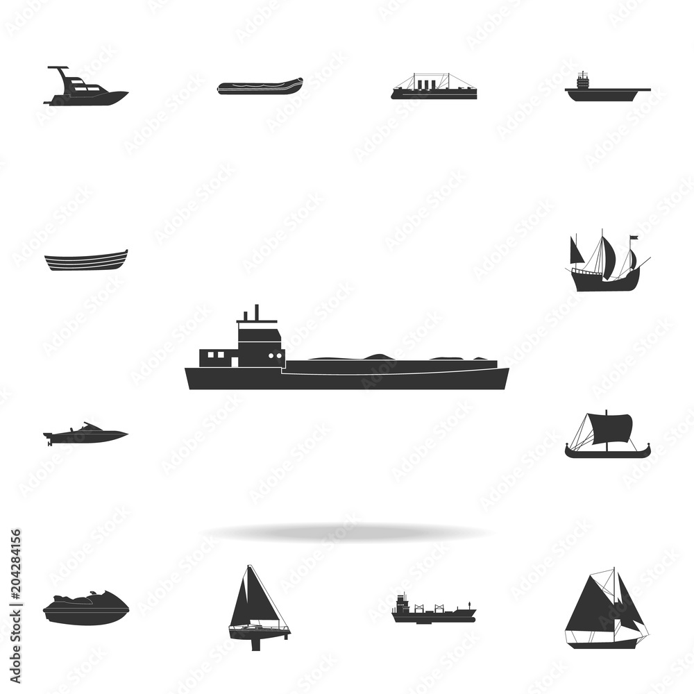 barge ship icon. Detailed set of water transport icons. Premium graphic ...