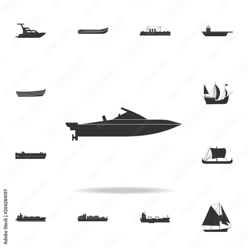 powerboat icon. Detailed set of water transport icons. Premium graphic ...
