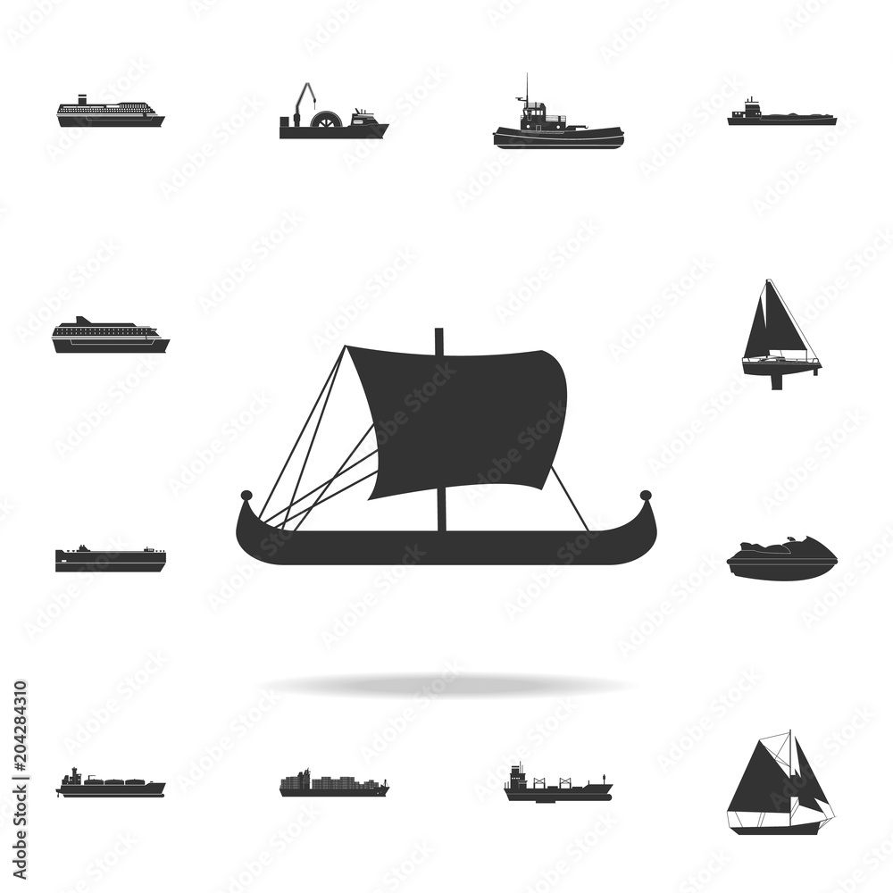 Medieval boat icon. Detailed set of water transport icons. Premium ...