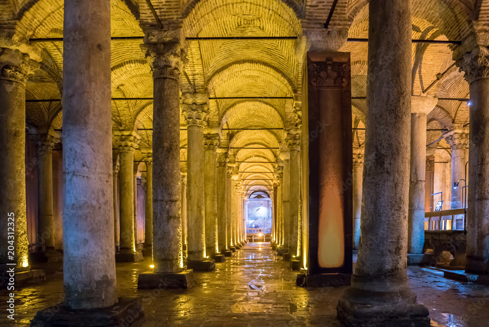 Basilica Cistern,an underground water reservoir in Istanbul Stock Photo ...